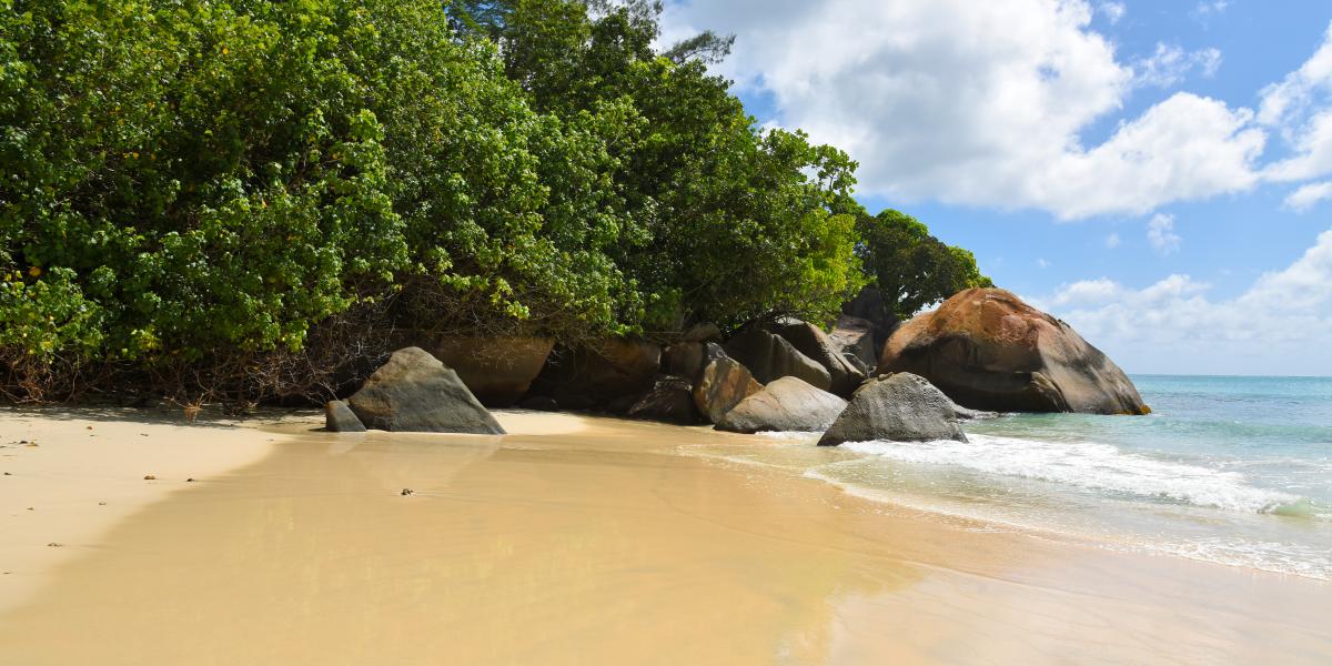 Beach "Anse Louis" Mahé (Seychelles)