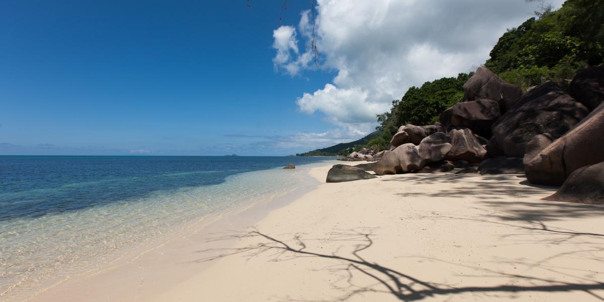 Beach "Anse Bois de Rose" Praslin (Seychelles)