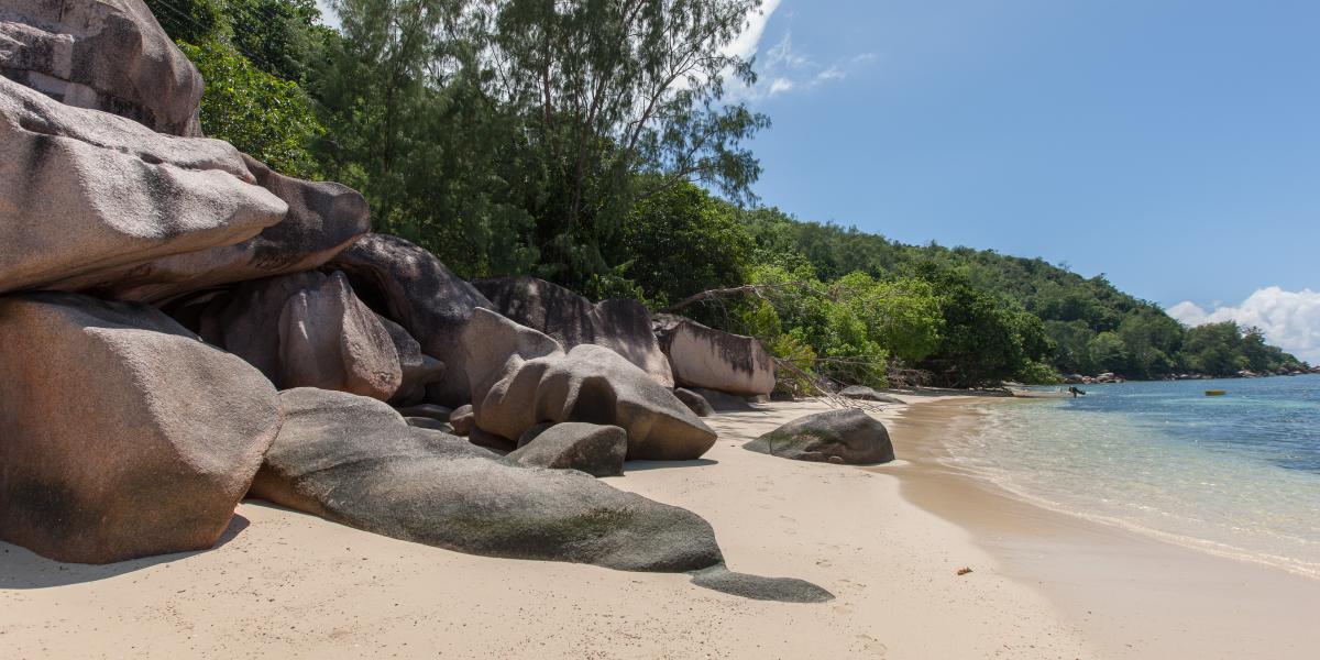 Beach "Anse Bois de Rose" Praslin (Seychelles)